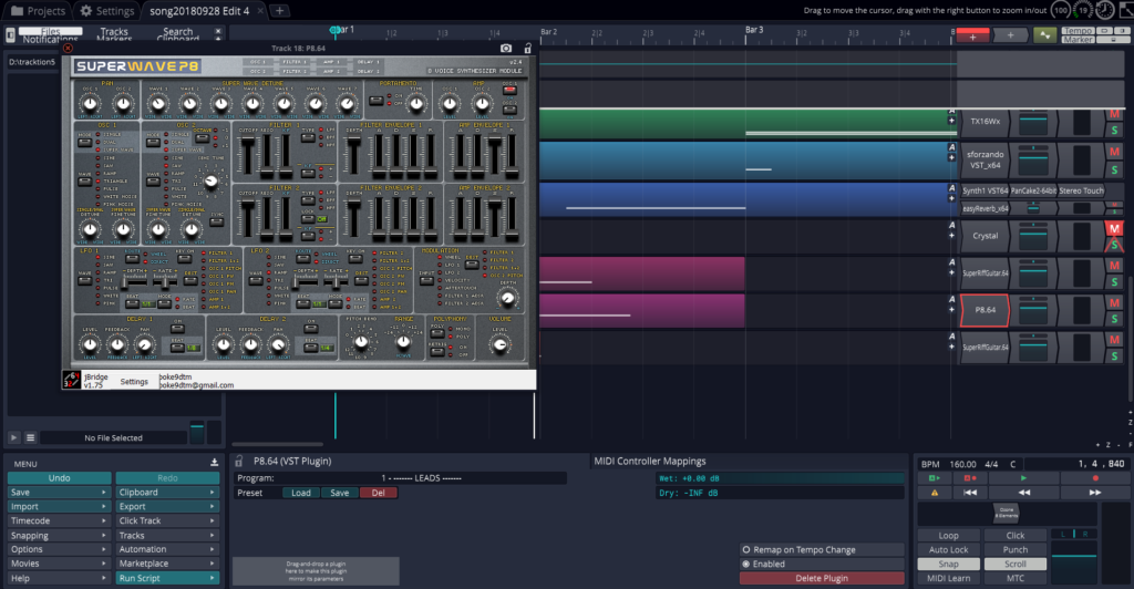 TRACKTION7でjBridgeを使ってみる | ボケないためのDTM